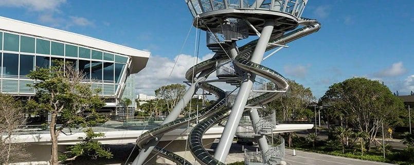Aventura Slide Tower Features Hurricane-Rated Glass
